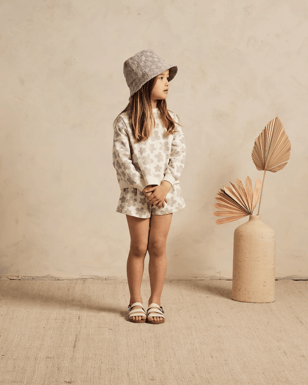 Rylee & Cru Terry Bucket Hat Check Cloud | Tiny People